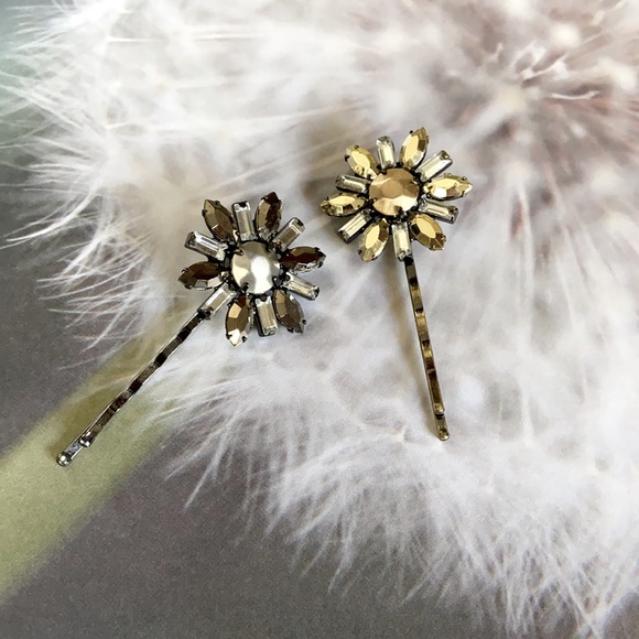 Anthropologie | Accessories | Anthropologie Crystal Flower Bobby Pin ...